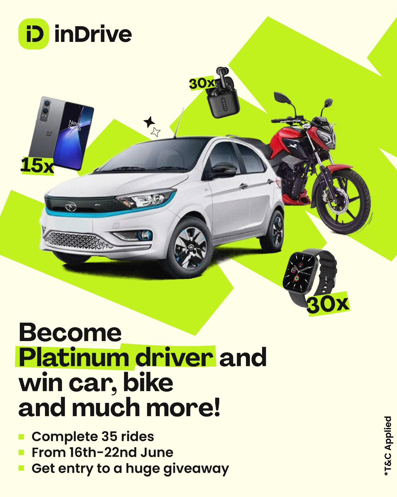 inDrive Launches 'Platinum Drivers Giveaway' in Nepal with TATA EV Grand Prize - || ShareSansar